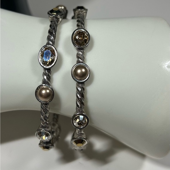Brighton | Jewelry | Set Of 2 Brighton Bangle Bracelets | Poshmark
